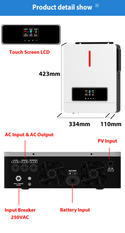 NM-ECO On/Off Grid 6.2KW 48V Solar Inverter 120A MPPT Charger ...